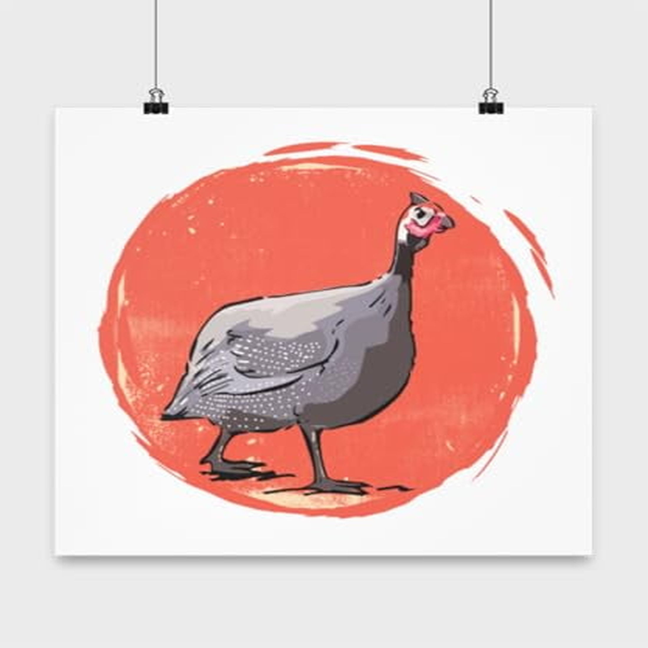 White Guinea Fowl Poster - 13x13 Farm Bird Wall Art, Perfect Gift for ...