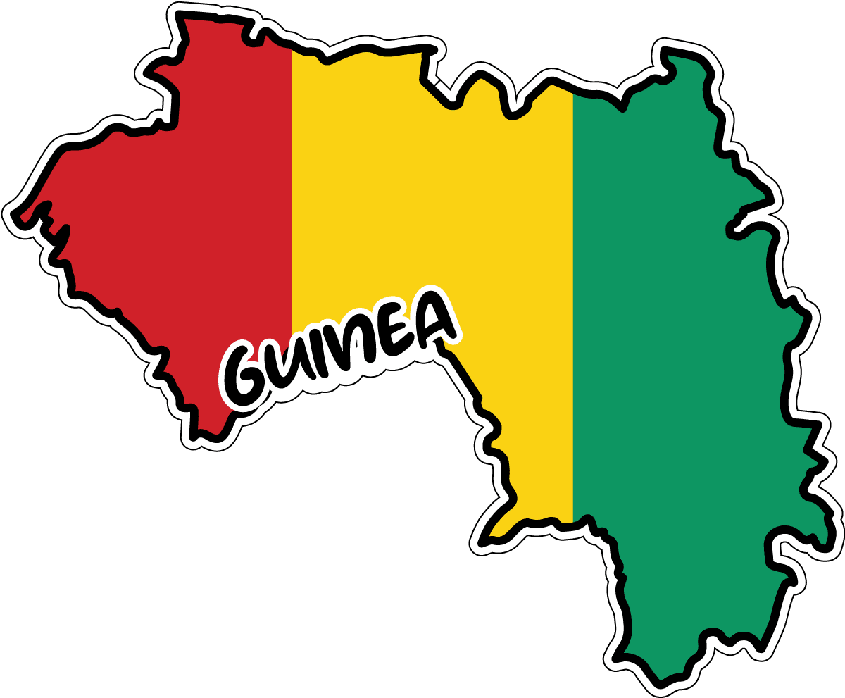Guinea Map Flag Sticker Decal 4 Inches - 4 inch - Walmart.com