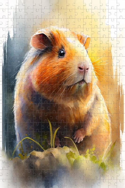 Guinea Pig 500 Piece Puzzle Fun and Challenging Activity with Bright ...