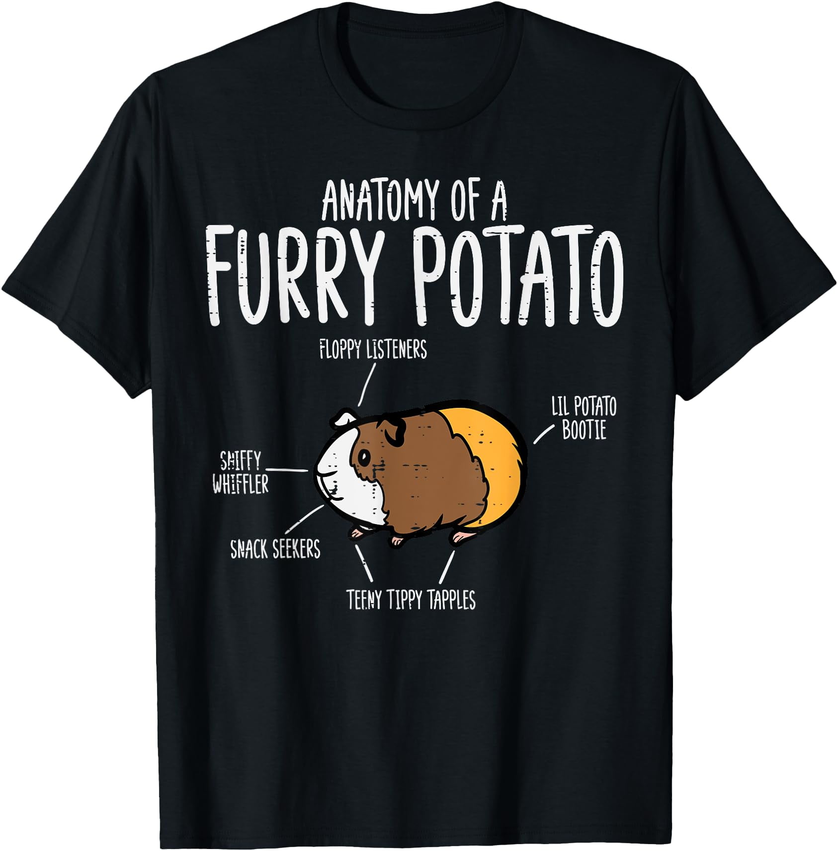 Guinea Pig Anatomy of Furry Potato Funny Cavy Men Women Kids Unisex T ...