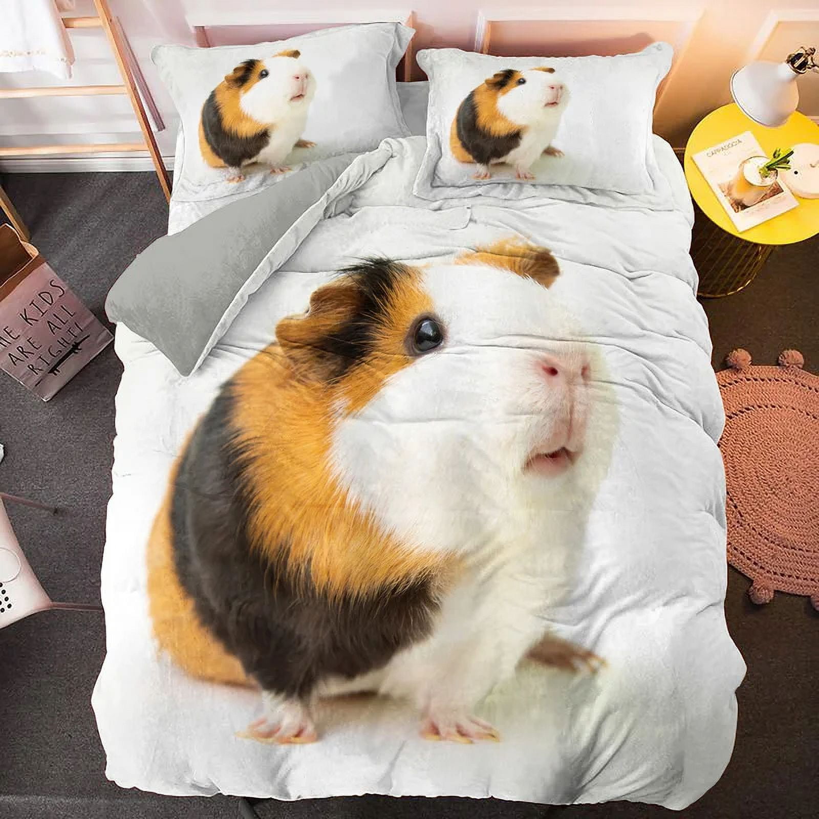 Guinea Pig Bedding Set Cute Mouse 3D Duvet Cover Animal Comforter Cover ...