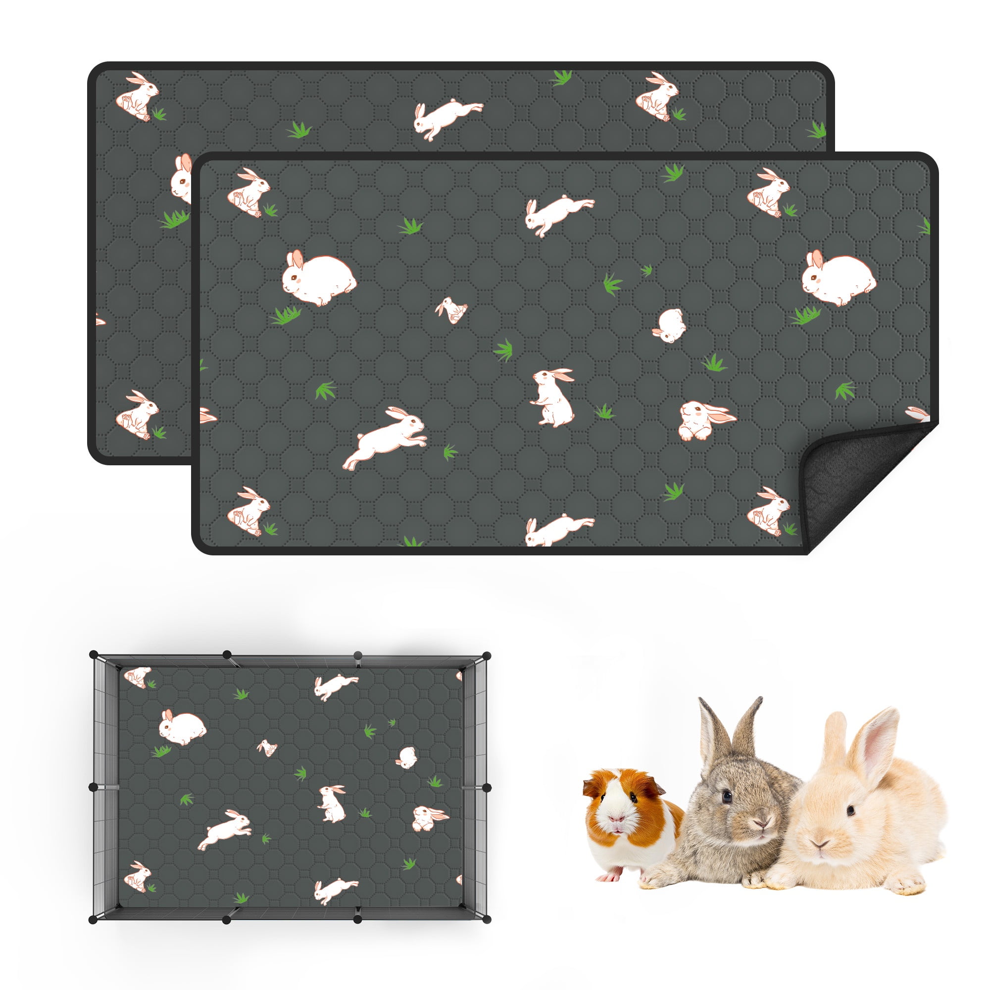 Guinea Pig Cage Liners Washable (2 Pack) - 24x36 Inch Waterproof ...