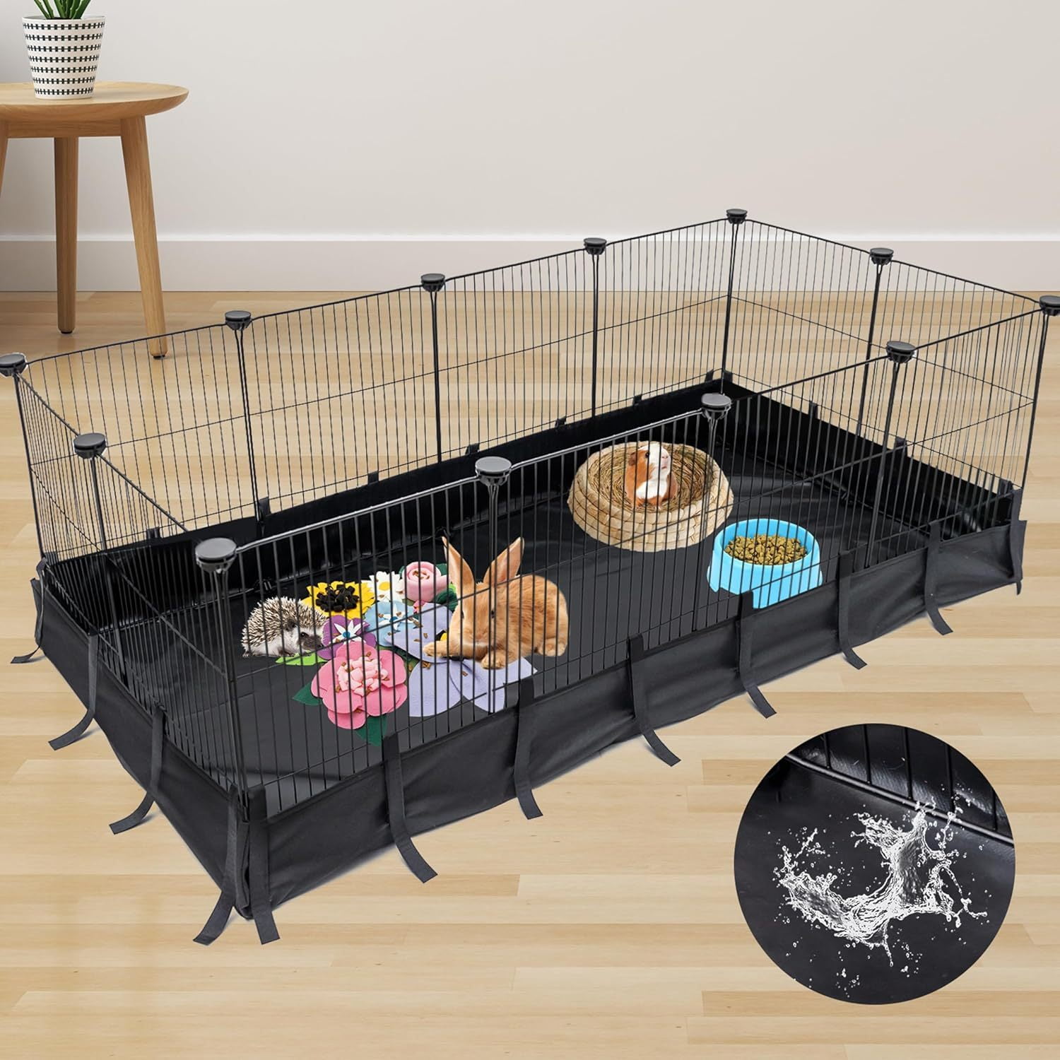 Guinea Pig Cages 8 Sq Ft Expandable Small Animal Cage & Waterproof ...