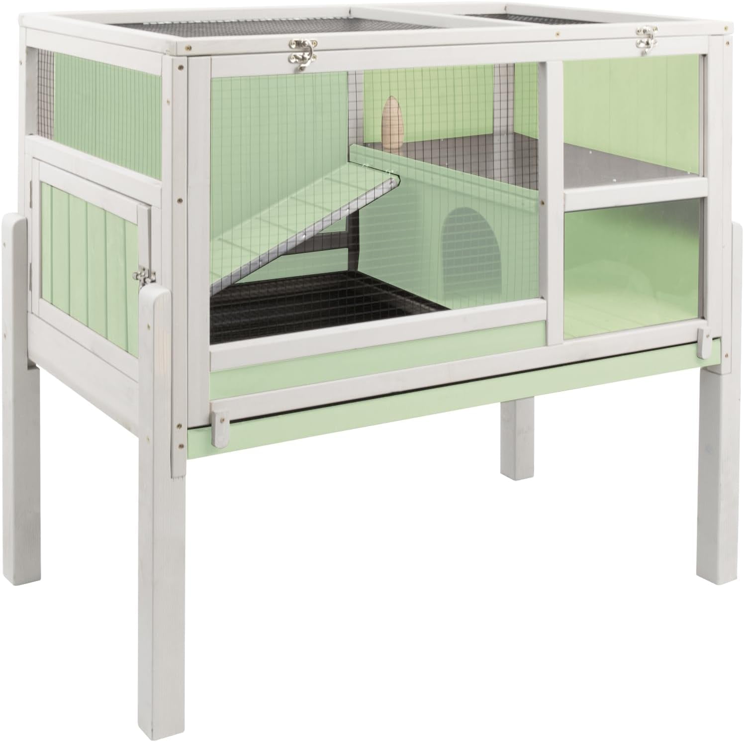 Guinea Pig Cages with Stand, Wooden Rabbit Cage Indoor, Guinea Pig ...