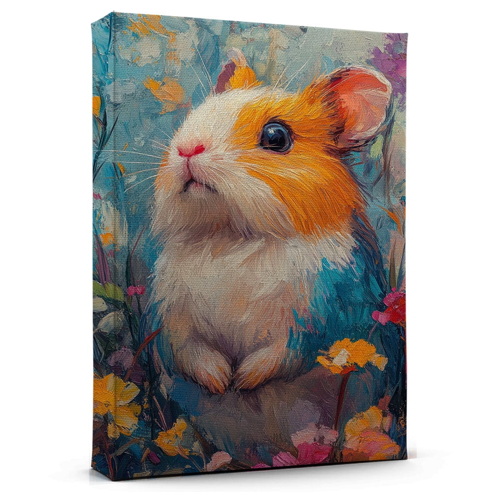 Guinea Pig Calico Canvas For Wall, Funny Animal Decor Guinea Pig Calico ...
