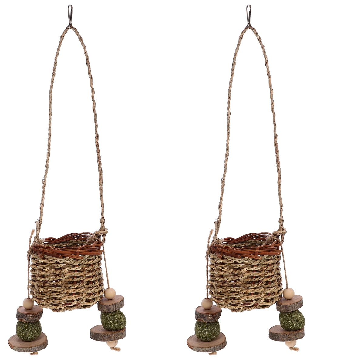 Guinea Pig Chew Toys Pet Chewing Hanging Basket Rabbit Hamster Straw ...
