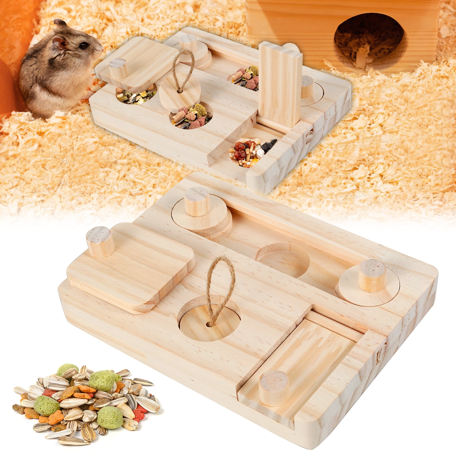 Guinea Pig Foraging Toys 6 In 1 Wooden Hamster Interactive Enrichment ...