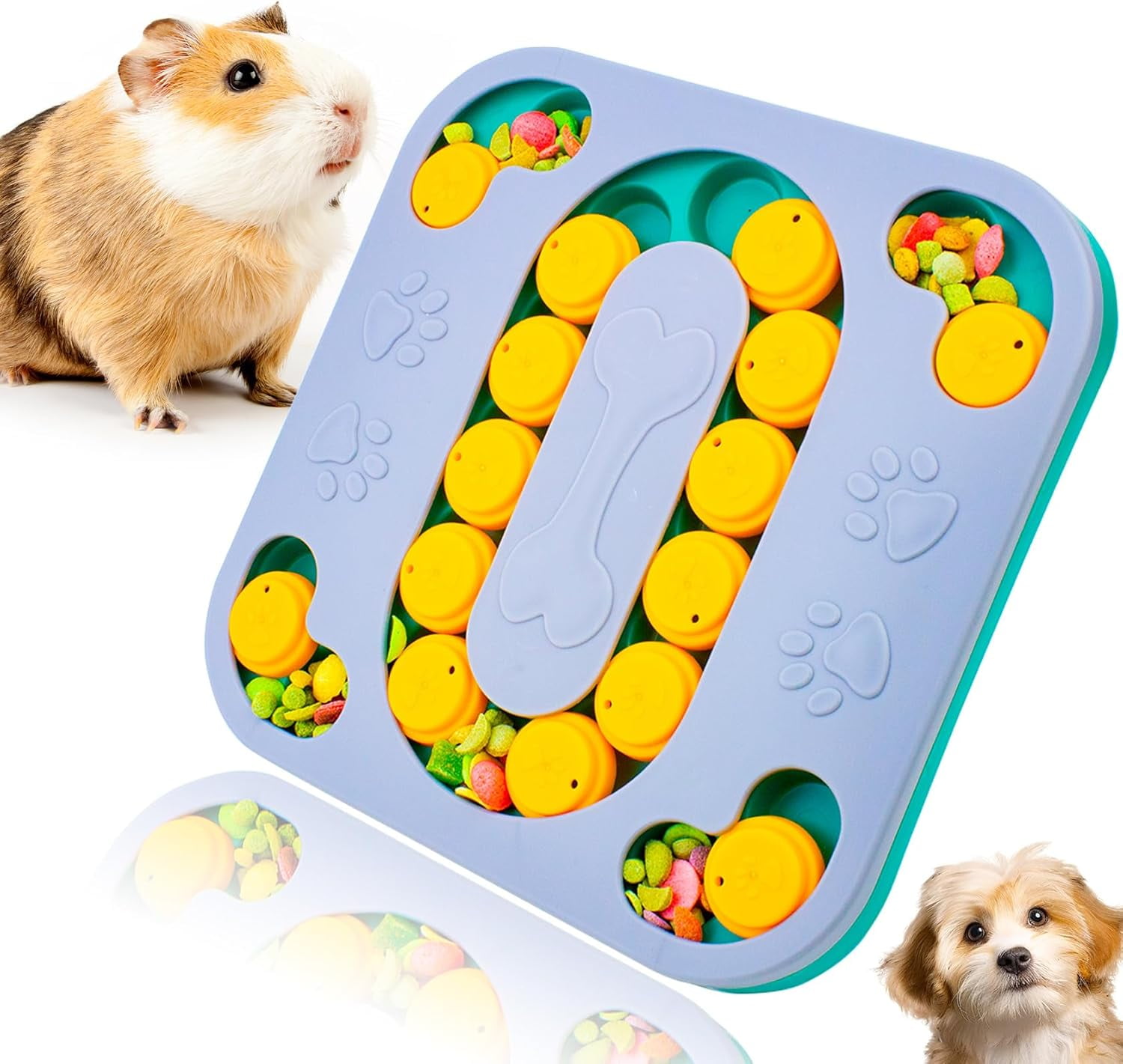Guinea Pig Foraging Treat Puzzle Box, Large Rabbit Hide Treats Snuffle ...