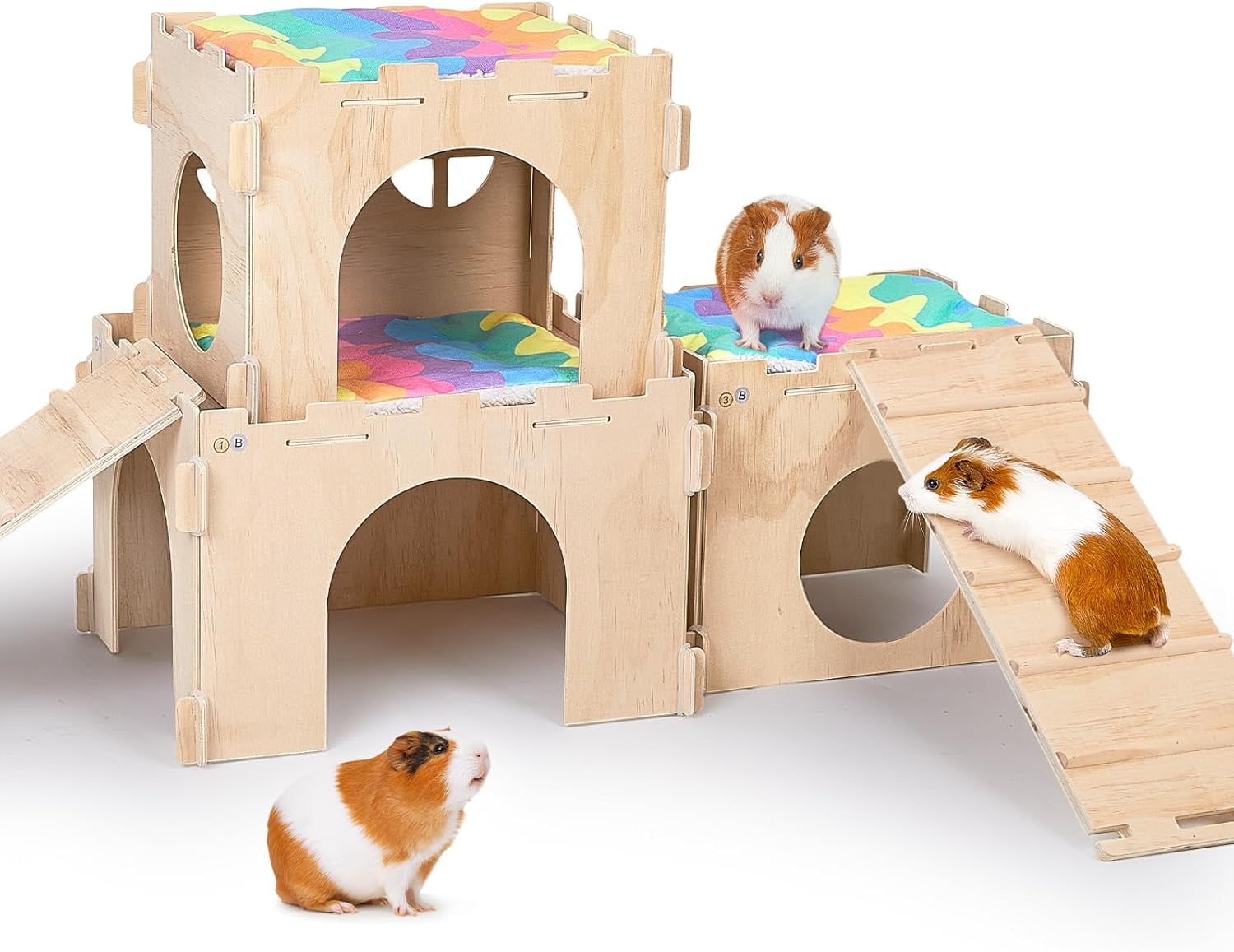 Guinea Pig Hideout, Guinea Pigs House with Stairs and Mats Extra Large ...