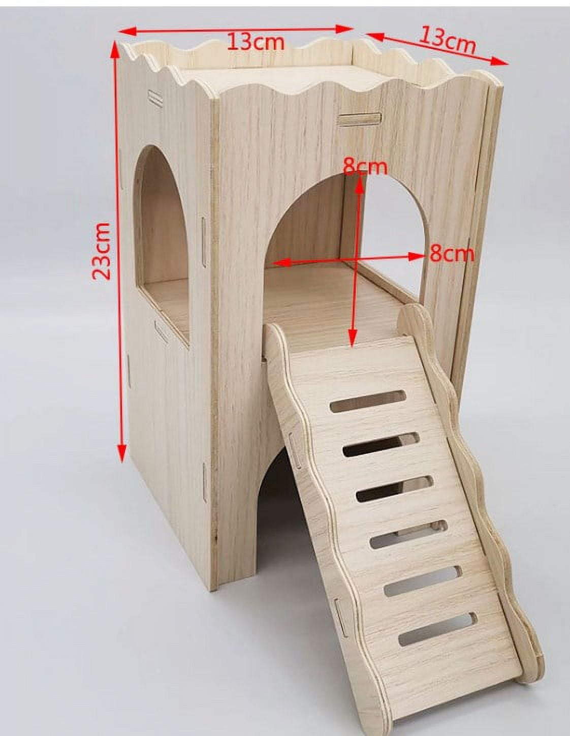 Guinea Pig Hideout House Hamster Ladder Hideaway Mall Animal Wooden Hut ...