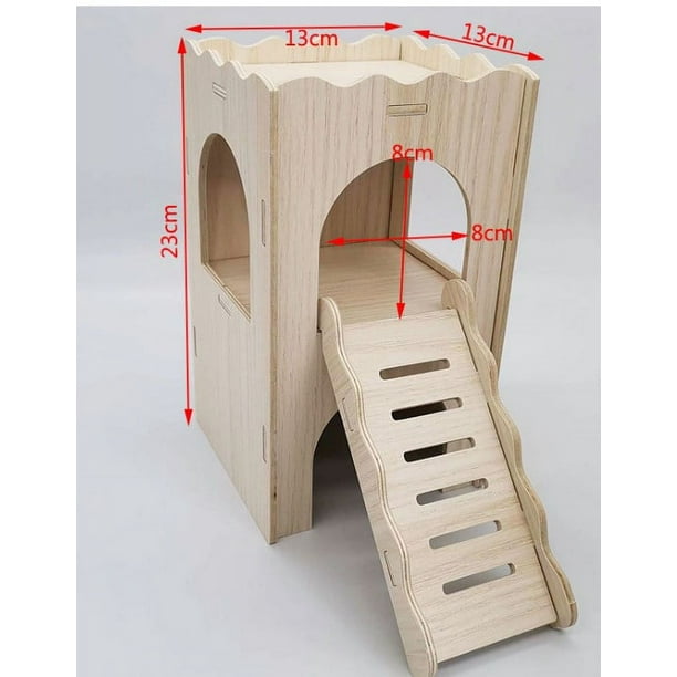 Guinea Pig Hideout House Hamster Ladder Hideaway Mall Animal Wooden Hut ...