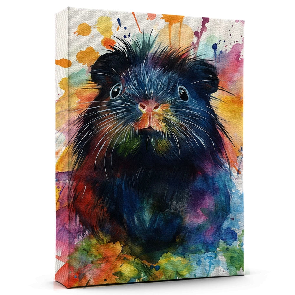 Guinea Pig Long Haired Black Peruvian Pictures Wall Decor - Colorful ...