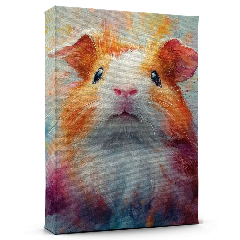 Guinea Pig Long Haired Red Peruvian Canvas Painting Animal Artwork ...