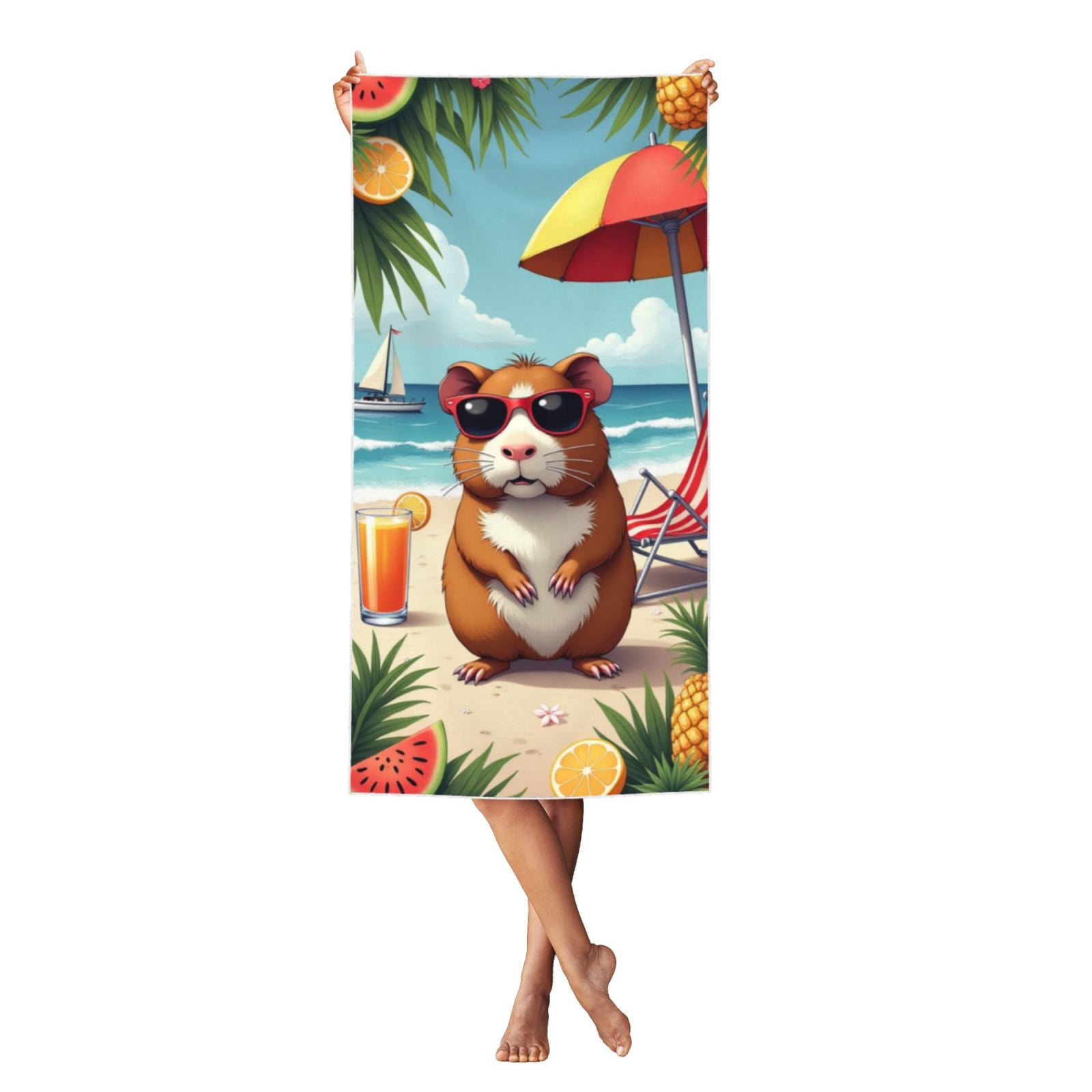 Guinea Pig On Beach With Cocktail And Umbrella2 - Walmart.com