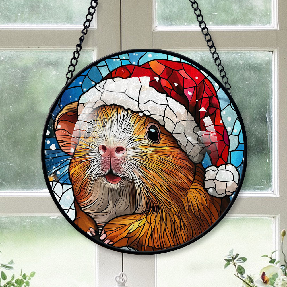 Guinea Pig Ornament Christmas 2025, Guinea Pig Stained Glass Window ...