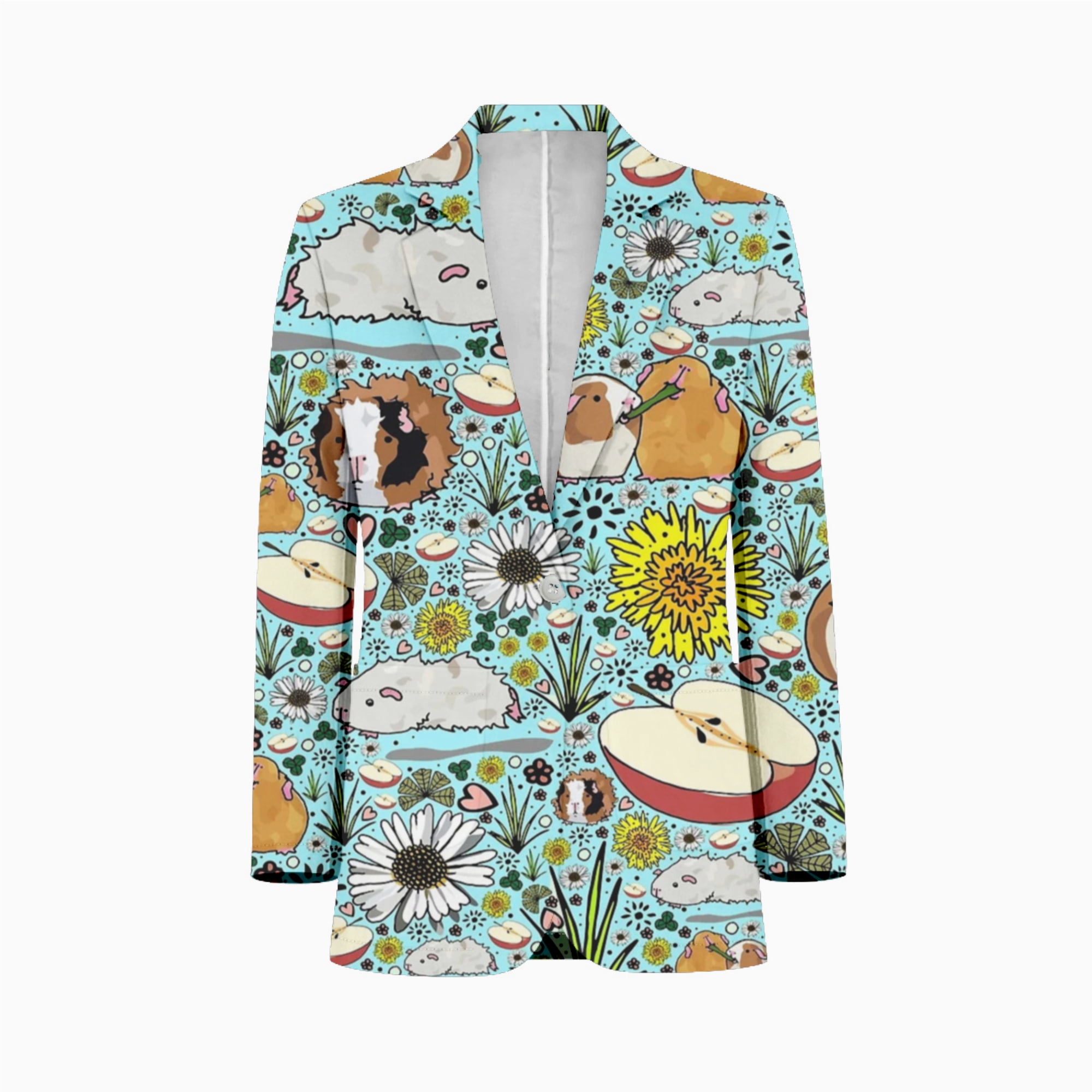 Guinea Pigs in Blue Greeting Mens Suits Shawl Collar Slim Fit Suit Mens ...