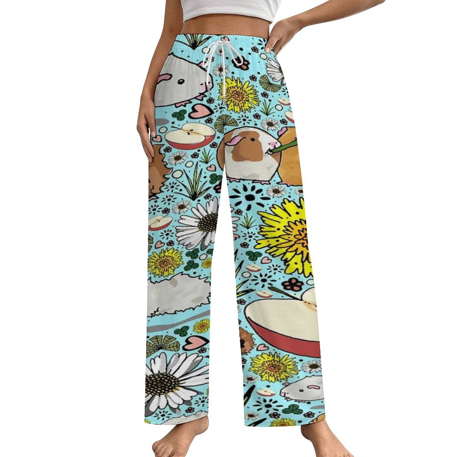Guinea Pigs in Blue Greeting Women's Pajamas Pajama Pants Women's ...
