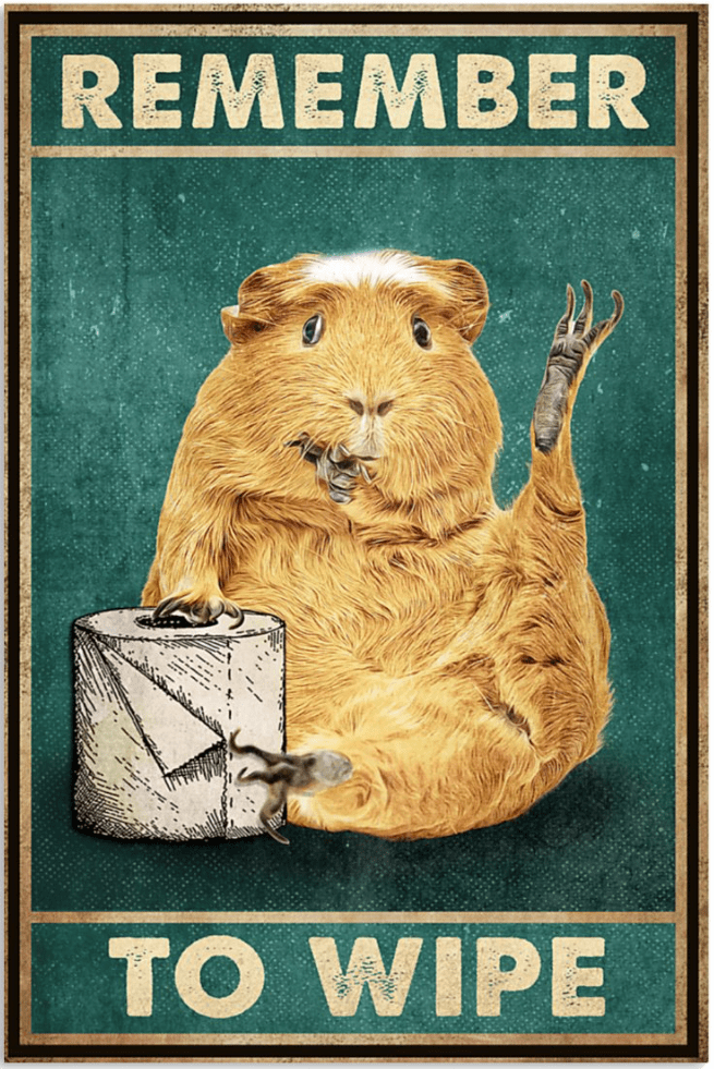 Guinea pig remember to wipe poster 24 x 36 Inch Poster - Walmart.com