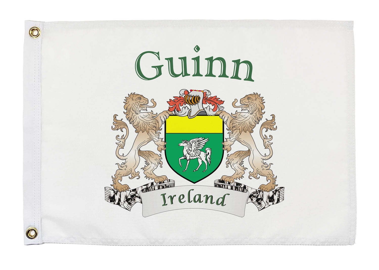 Guinn Irish Coat of Arms Small White Flag - 16"x10.5" inches - Walmart.com