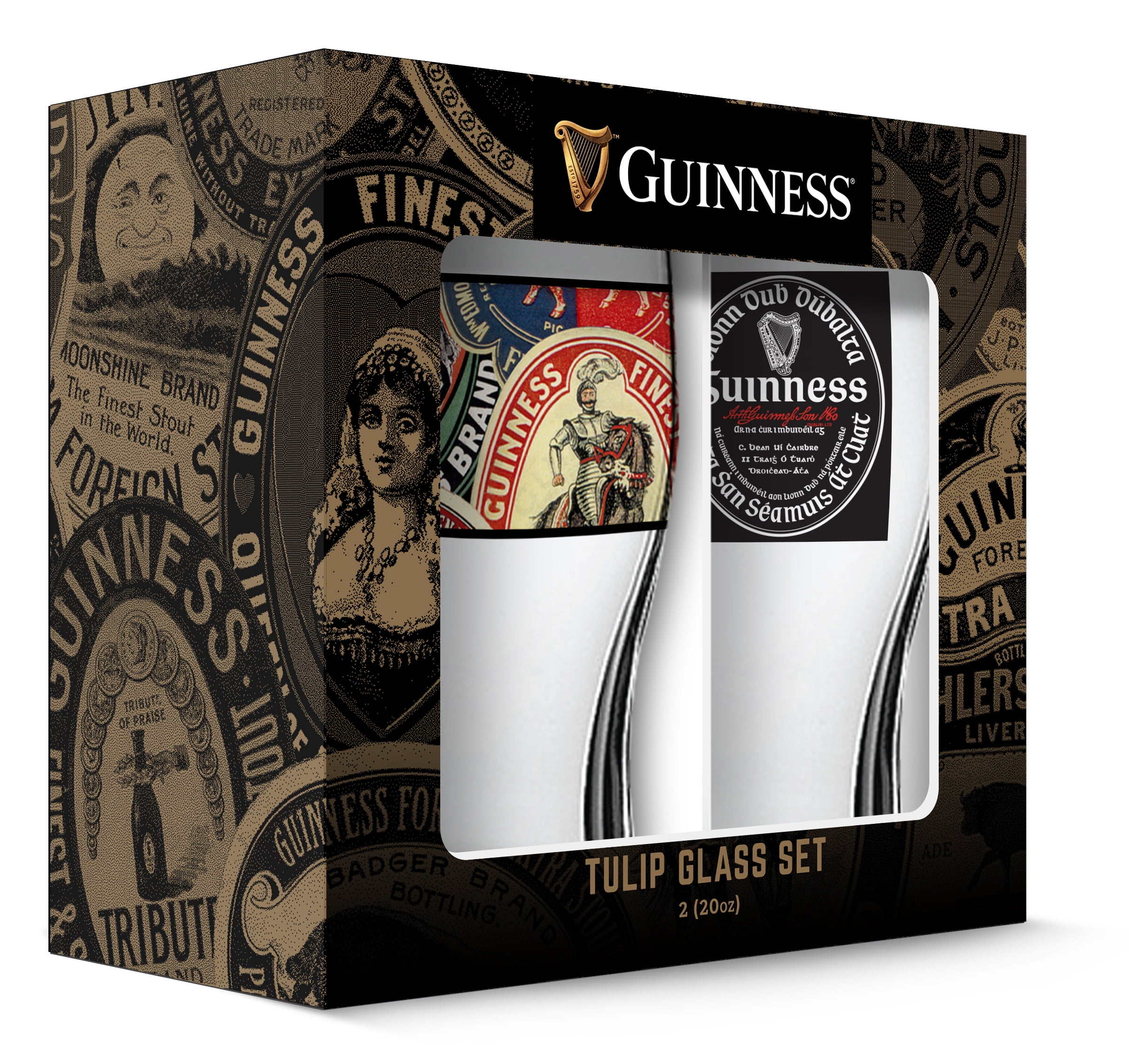 Guinness Boxed Tulip Glasses Collage And World Set Of 2 - Walmart.com