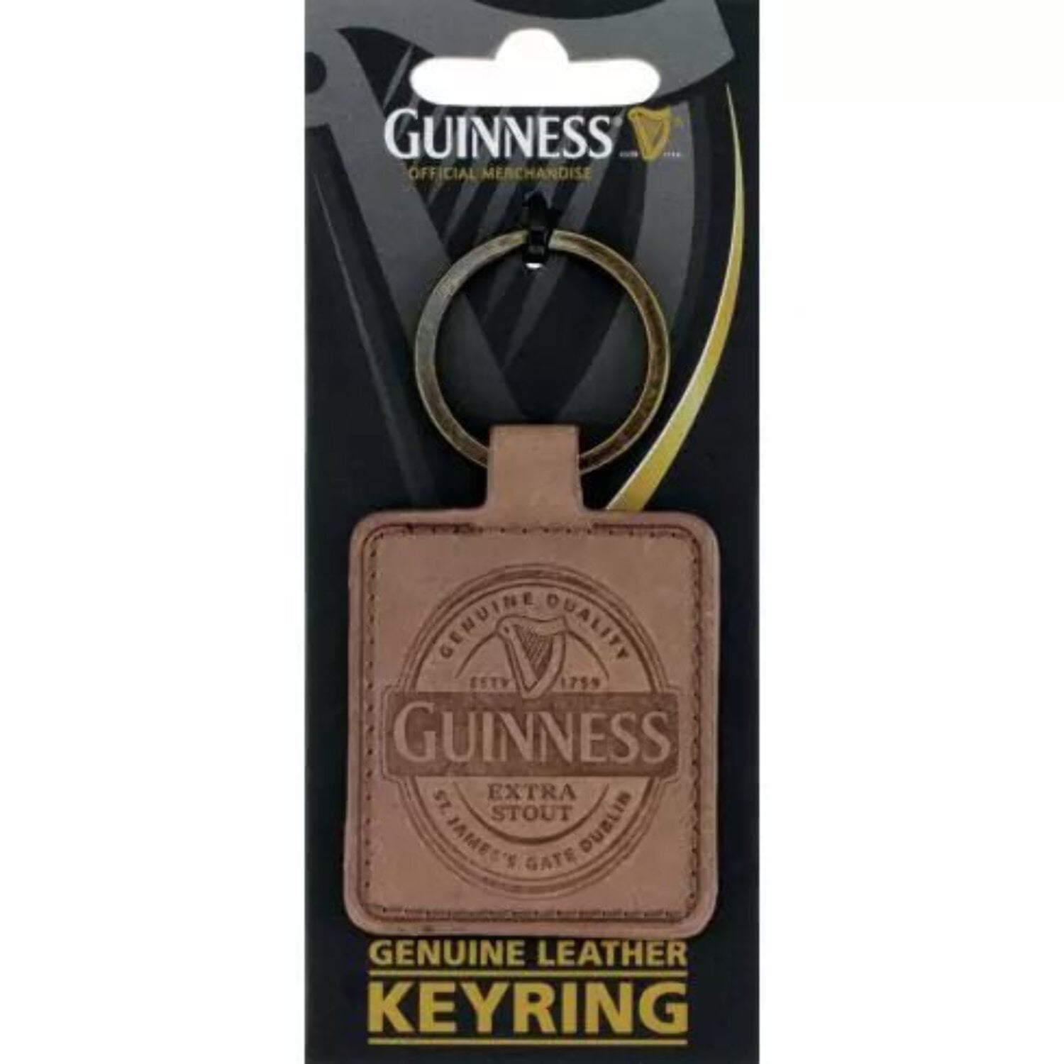 Guinness Brown Leather Keyring - Walmart.com