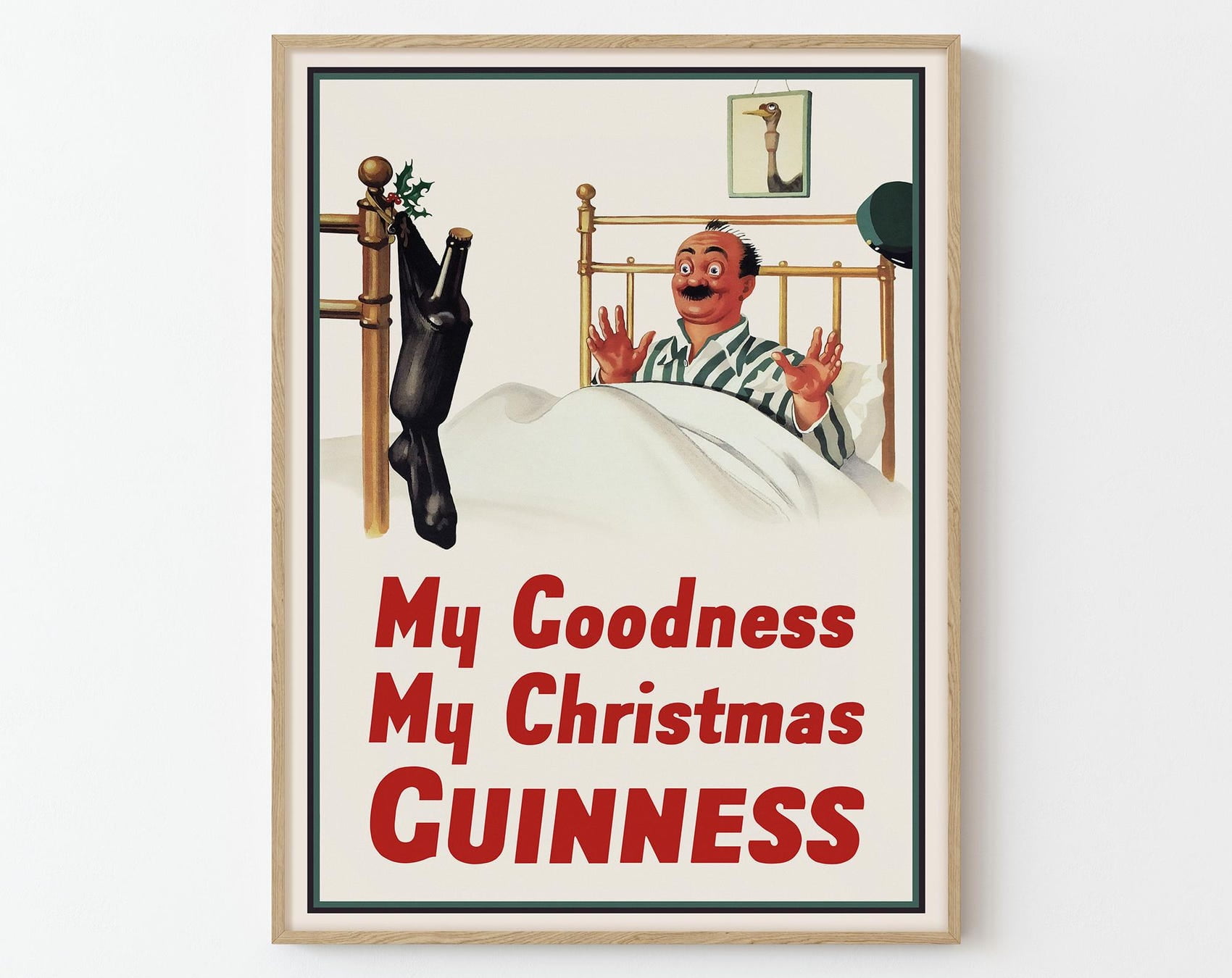 Guinness Christmas Ad Poster Art Print | Home Decor Wall Art Gift, 8x12 ...