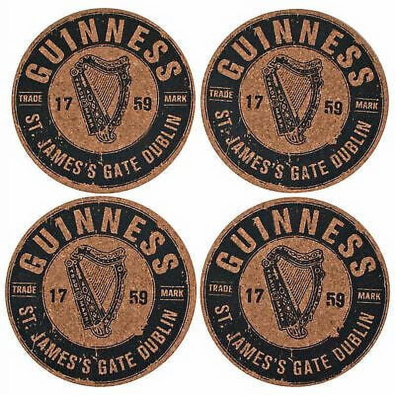 Guinness Cork Harp Coasters 4 Pack - Walmart.com