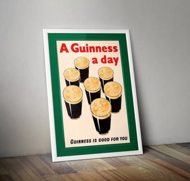 A Guinness A Day Drinks Vintage Advertisement Tortoise Wall Art Poster ...