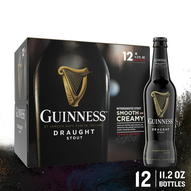 Guinness Draught Stout Import Beer, 11.2 fl oz, 12 Pack Bottles, 4.2% ...