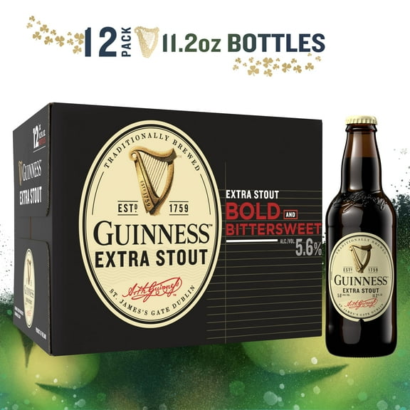 Guinness Extra Stout Beer, 11.2oz Bottles, 12pk