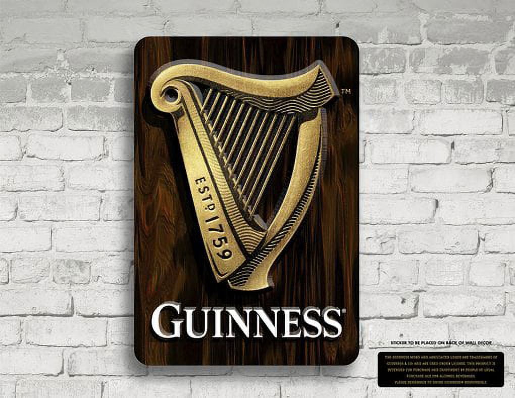 Guinness: Harp 3-D MDF Wall Sign - Walmart.com