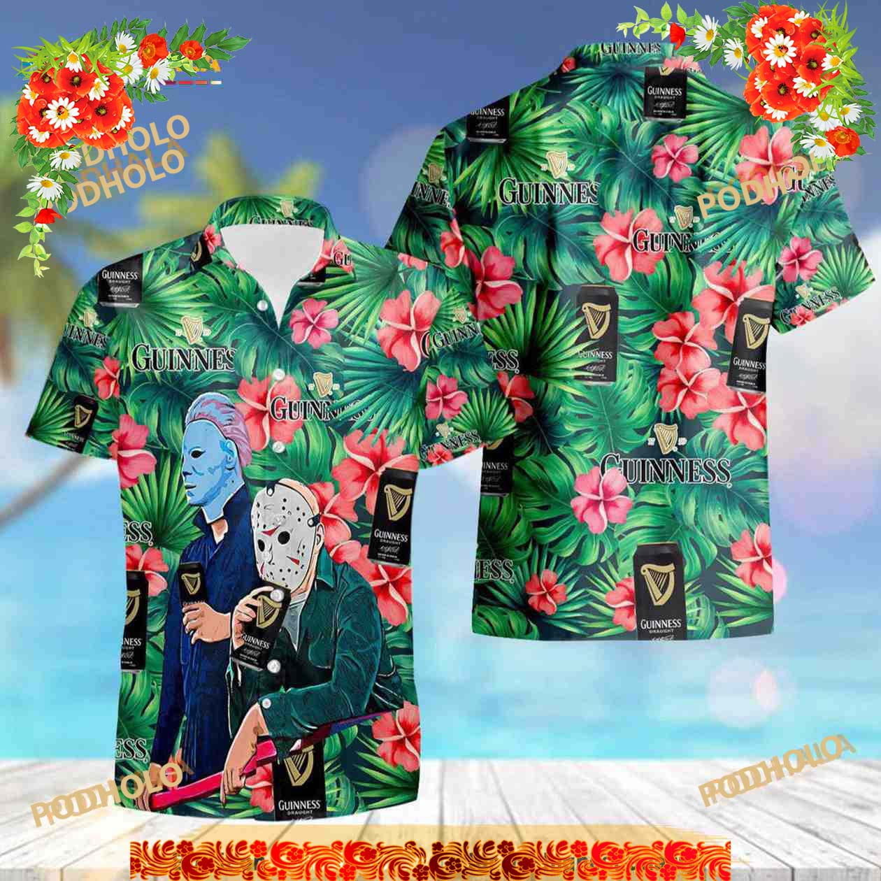 Guinness Hawaiian Shirt, Halloween Michael Myers Jason Voorhees ...