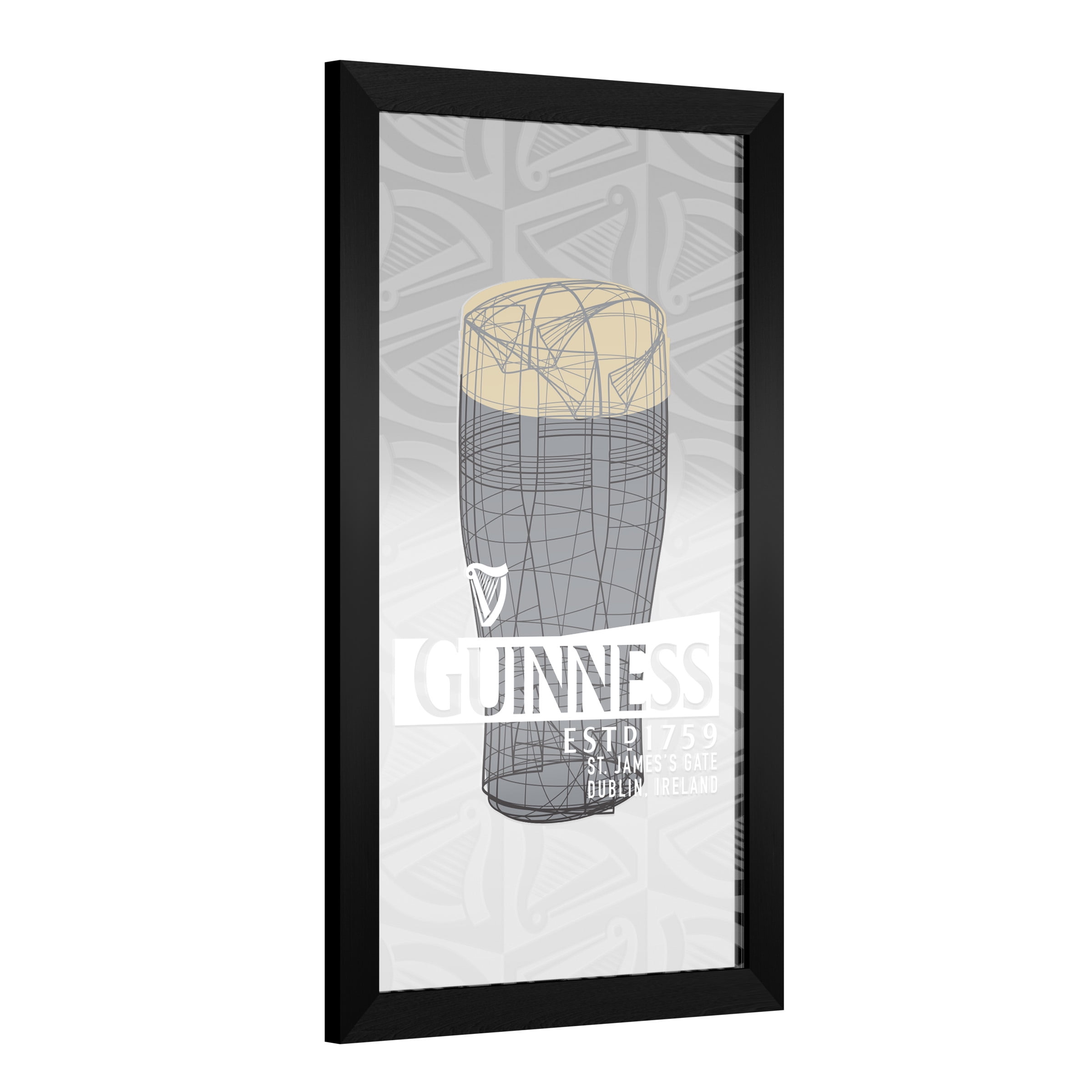Guinness Line Art Pint Ready-To-Hang Black Framed Wall Mirror - Walmart.com