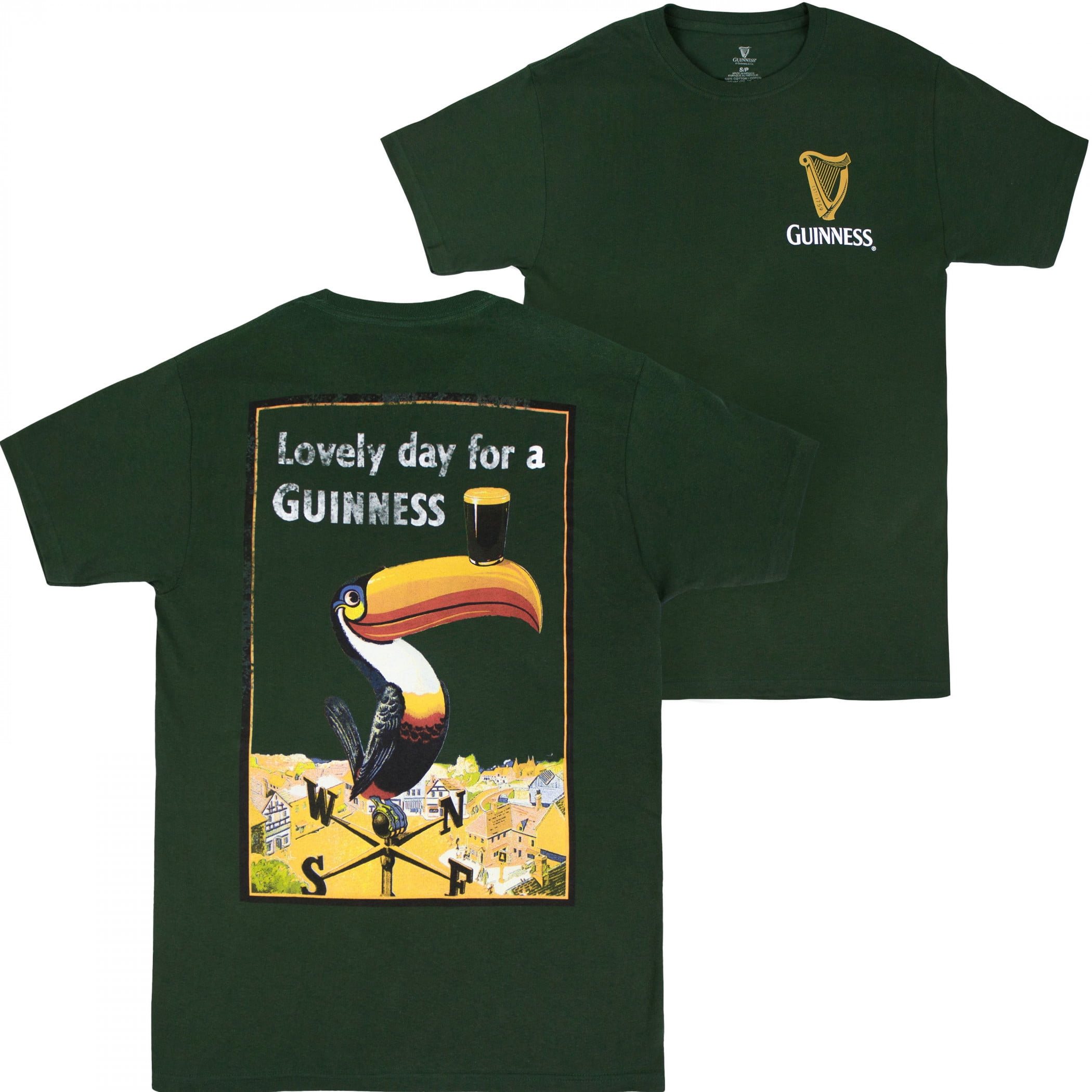 Guinness - Lovely Day for a Guinness Toucan Front and Back T-Shirt ...