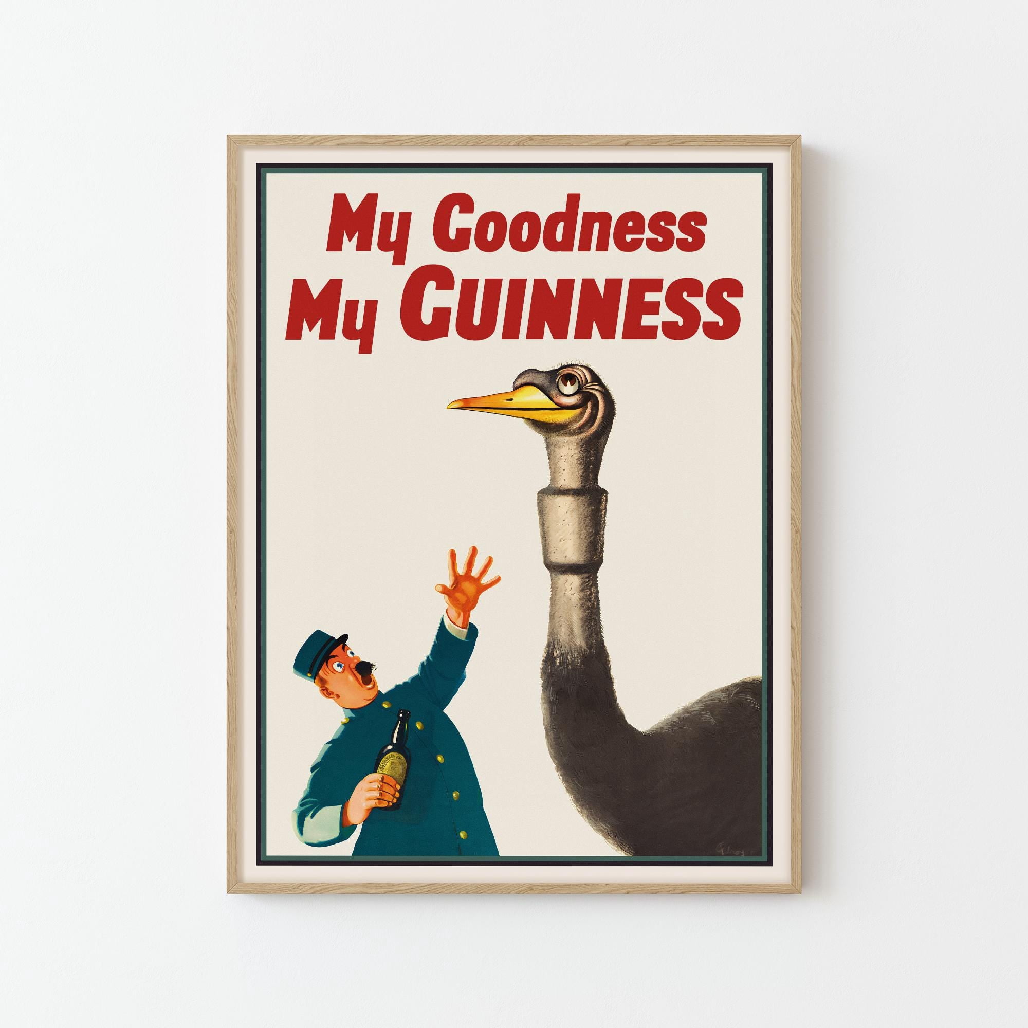 Guinness Ostrich Poster Print | John Gilroy Vintage Irish Beer ...