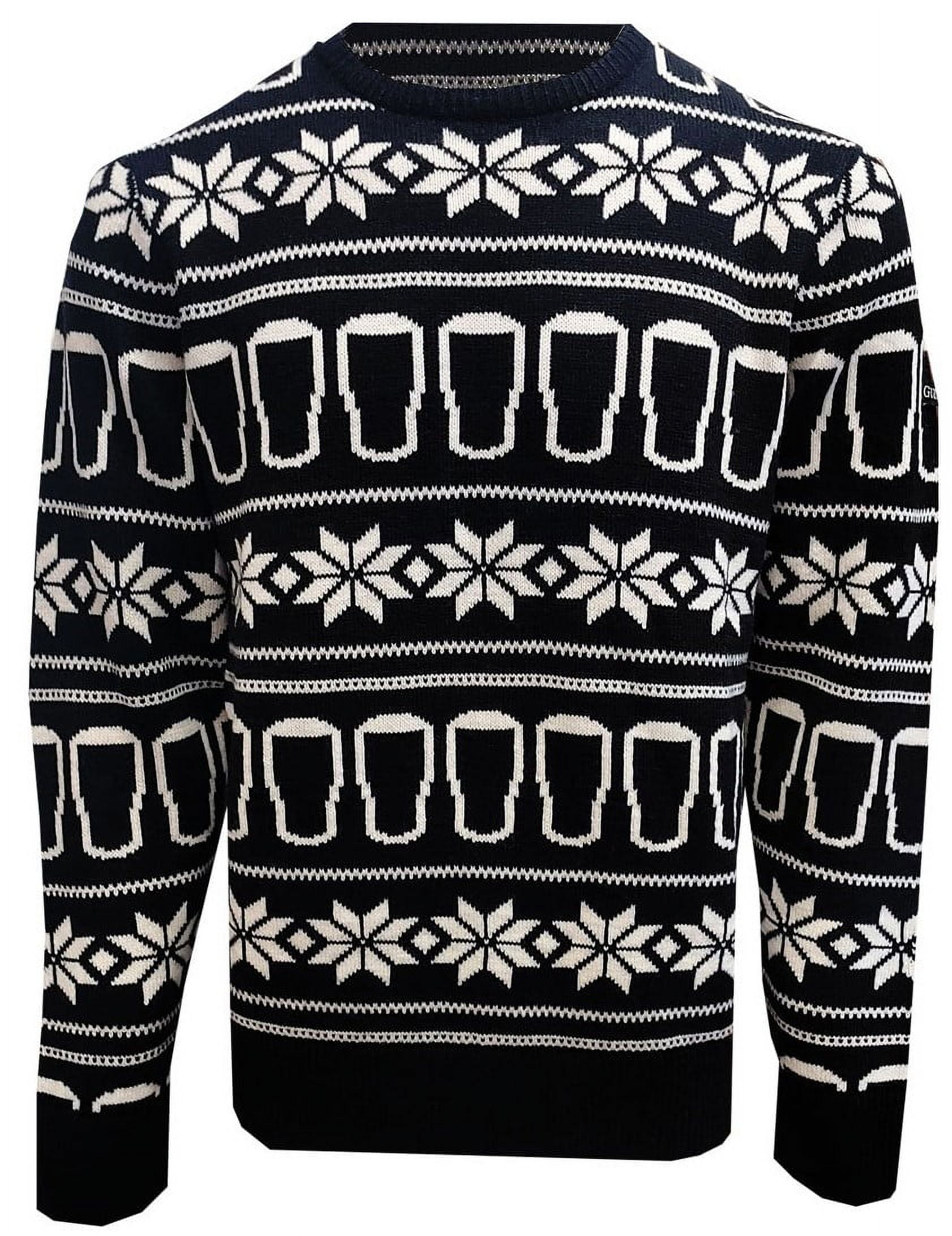 Guinness Pint Christmas Knit Sweater Men's Black Jumper - Walmart.com