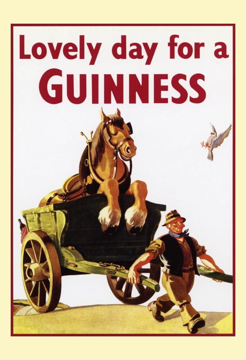 Guinness Poster, Lovely Day for a Guinness, Horse, Guinness, Art Print ...