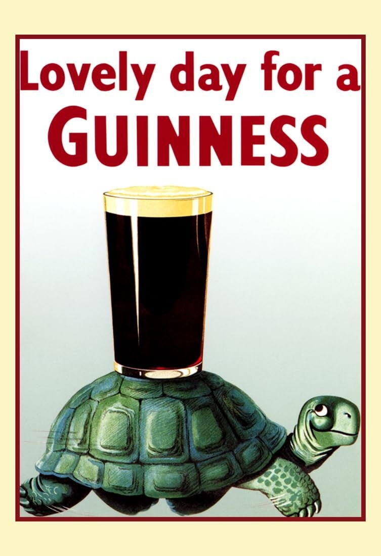 Guinness Poster, Turtle, Lovely Day for a Guinness, Art Print - Walmart.com