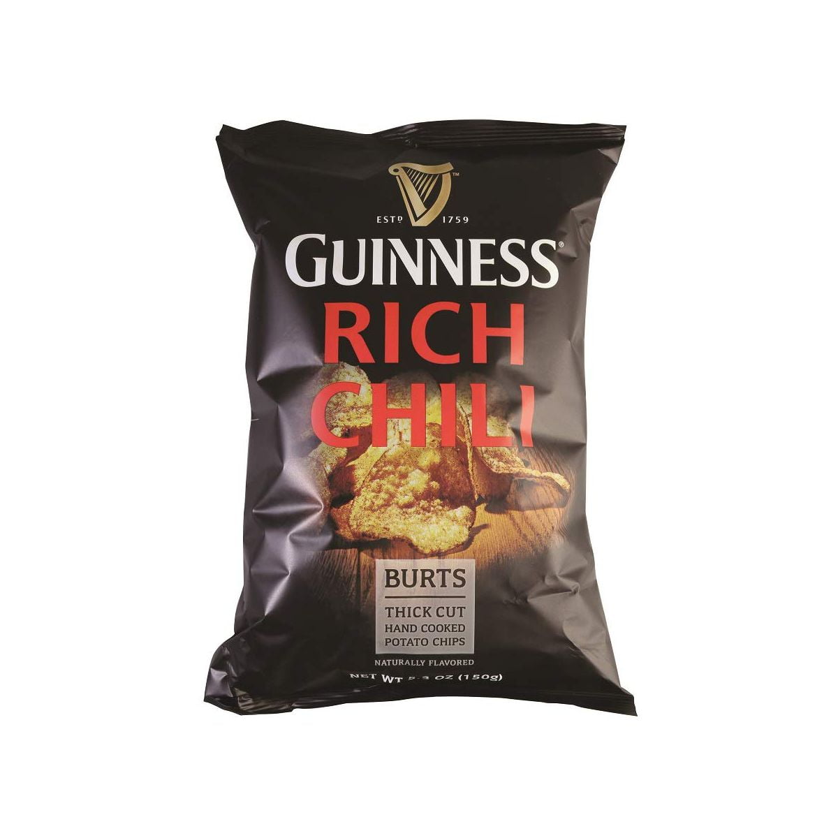 Guinness Rich Chili Burts Thick Cut Hand Cooked Potato Chips - Case of ...