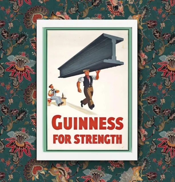 Guinness For Strength Drinks Vintage Advertisement Wall Art Poster Home ...