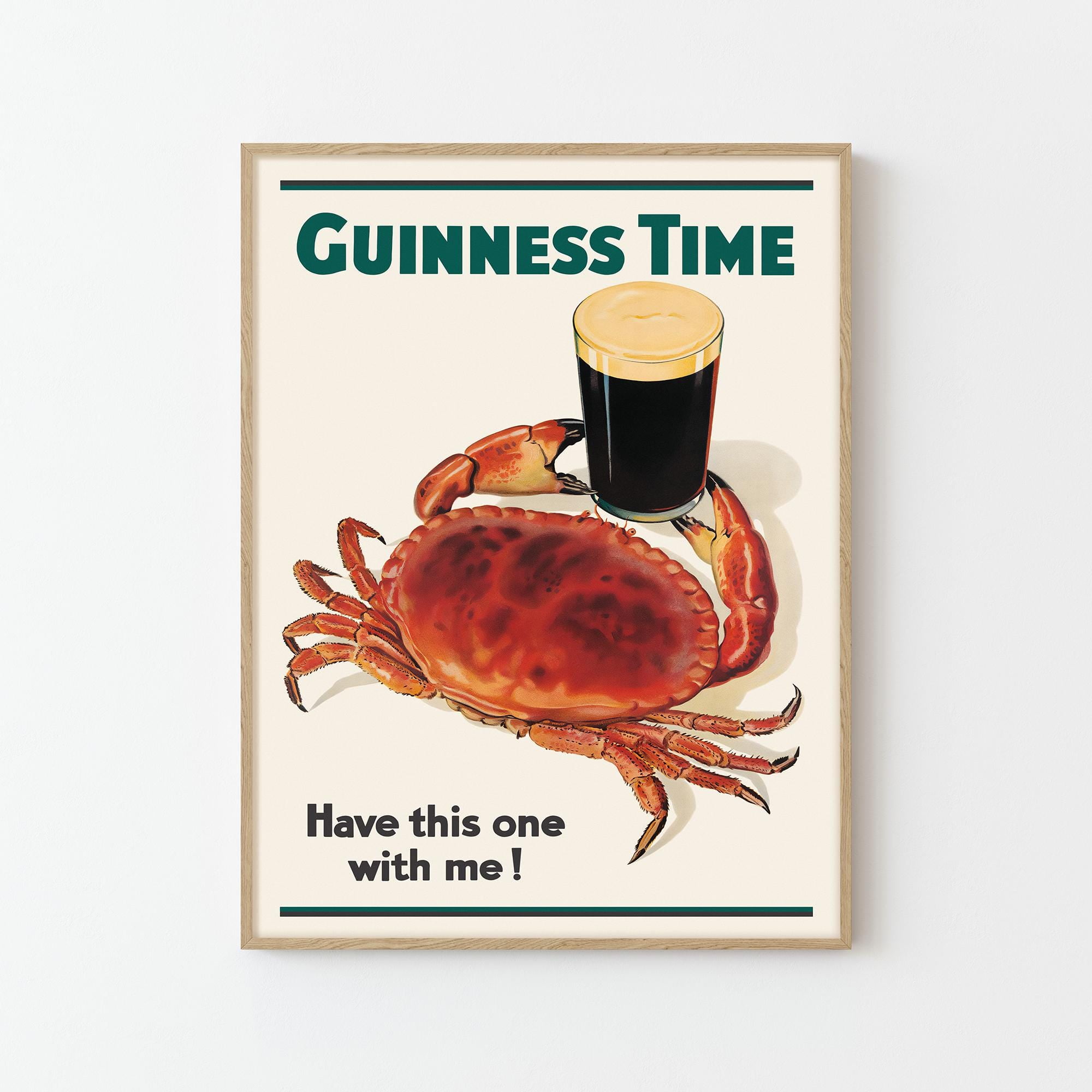 Guinness Time Crab Poster Print | John Gilroy Irish Beer Advertisement ...