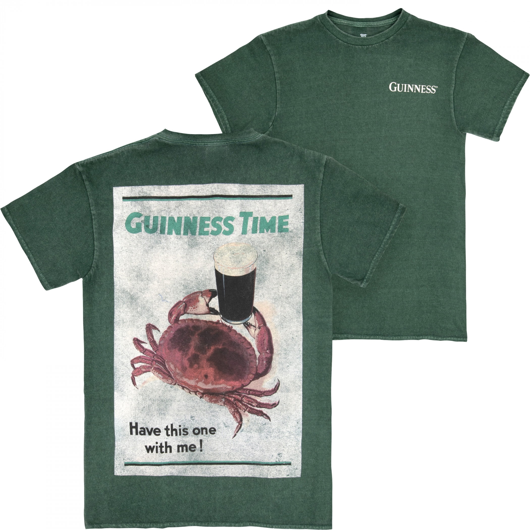 Guinness Time Have This One with Me Crab Front and Back Print T-Shirt ...