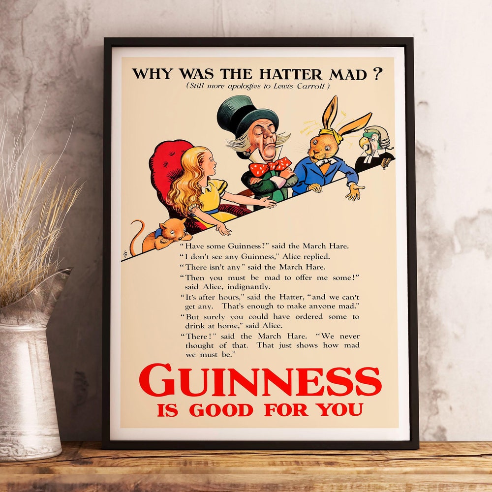 Guinness Time Poster - Irish Stout - Vintage Advertising Print - Bar ...