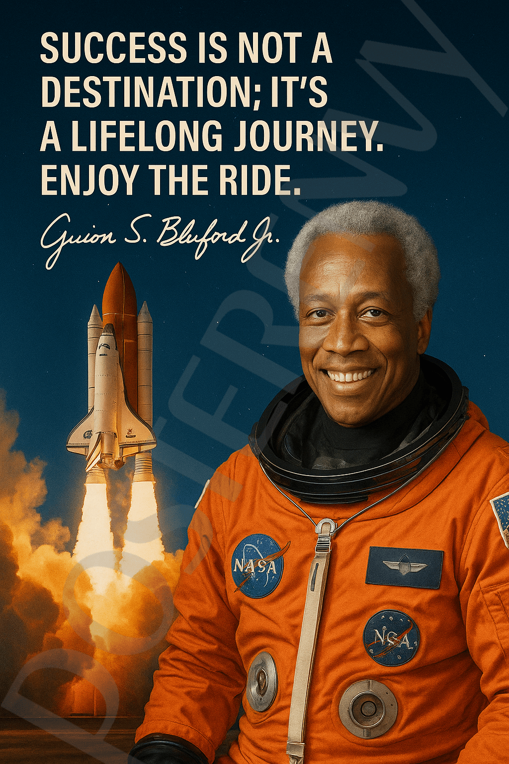 Guion Bluford Famous Quote Poster – "Success Is a Lifelong Journey ...