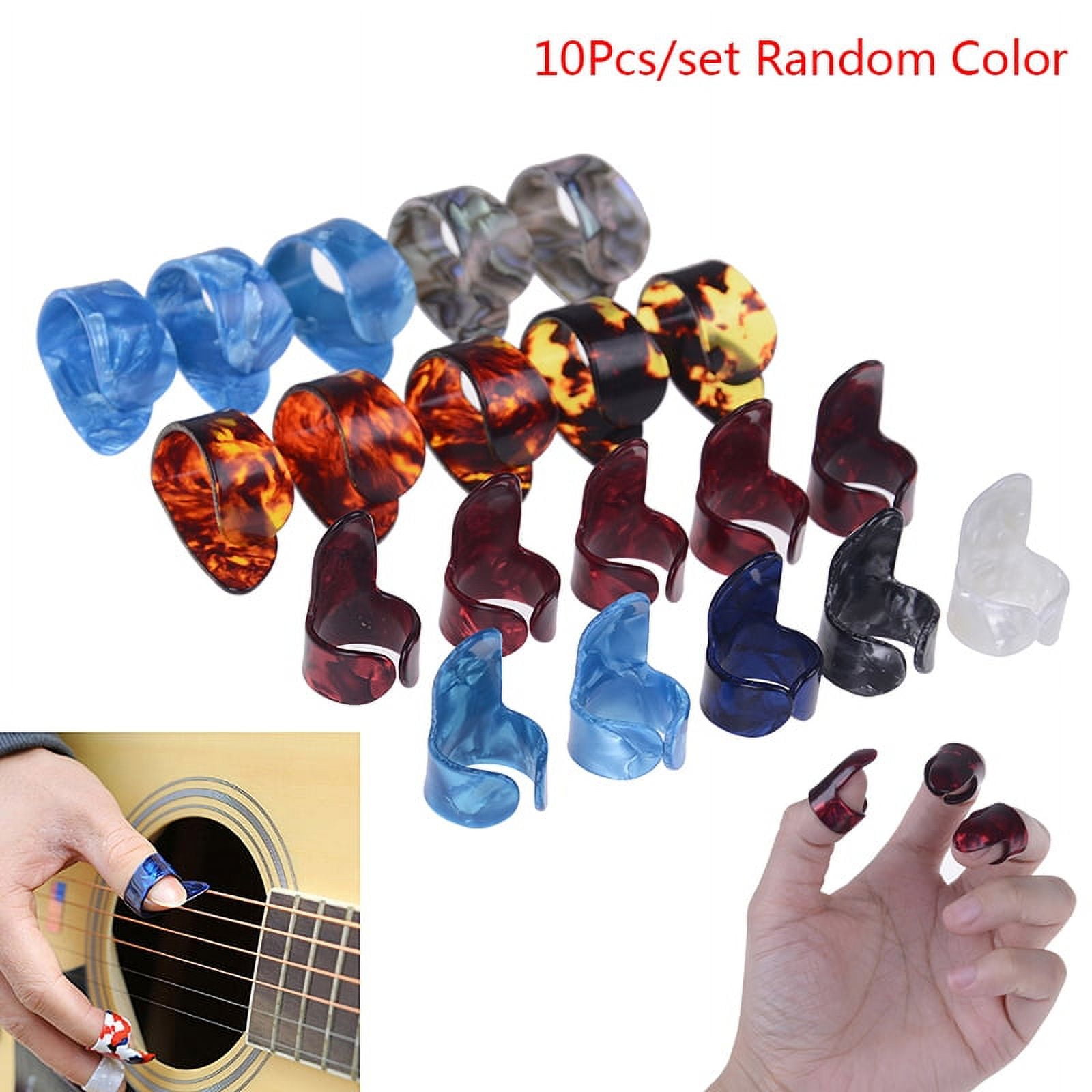Guitar 10pcs Plectrum Nail Picking Thumb Finger Picks Stainless Steel ...