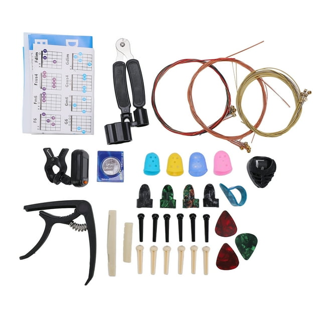 Guitar Accessories Kit Include Guitars Strings Tuner 3 in 1 String ...