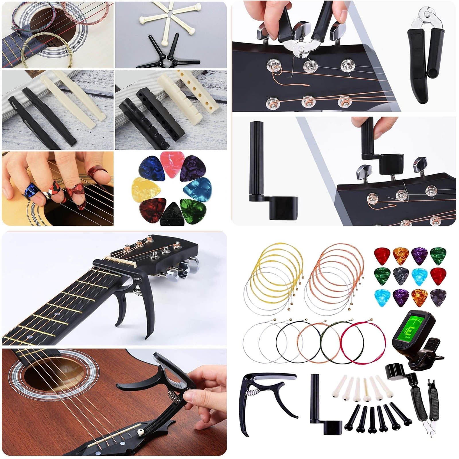 Guitar Accessories Set Of Adjustable Clip Pick String Three In One ...