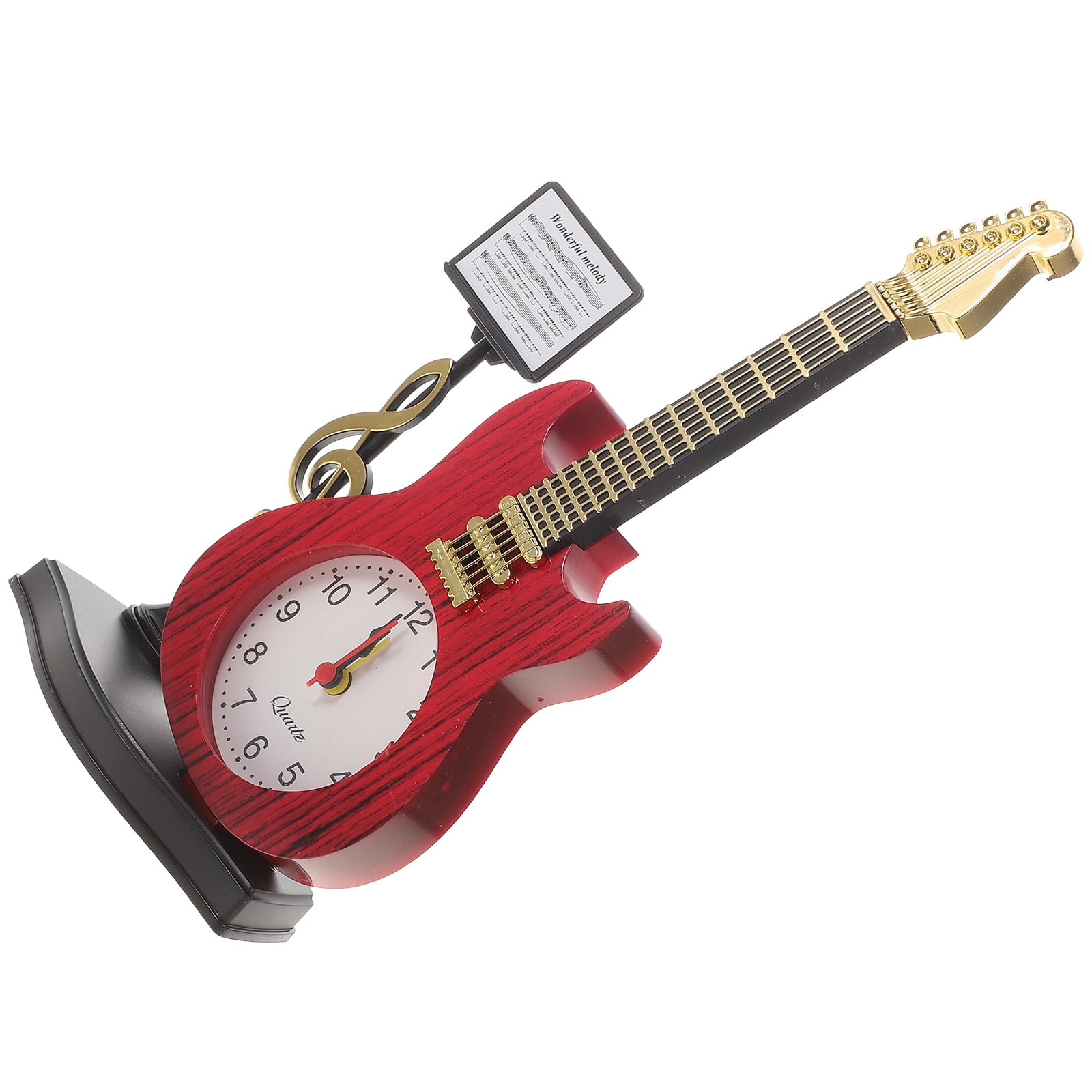 Guitar Alarm Clock Digital Clocks Bedside Battery Student Red - Walmart.com