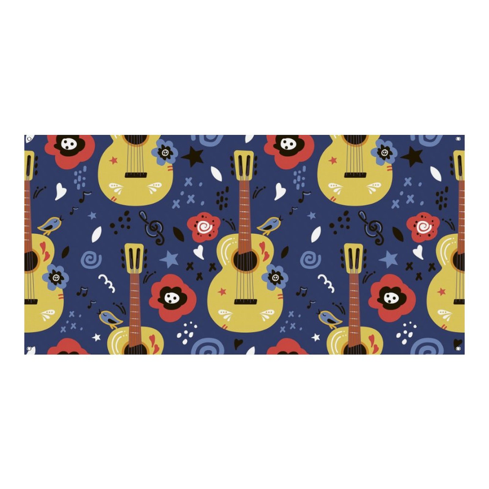 Guitar And Musical Notes Pattern Banner Flag Photography Background ...