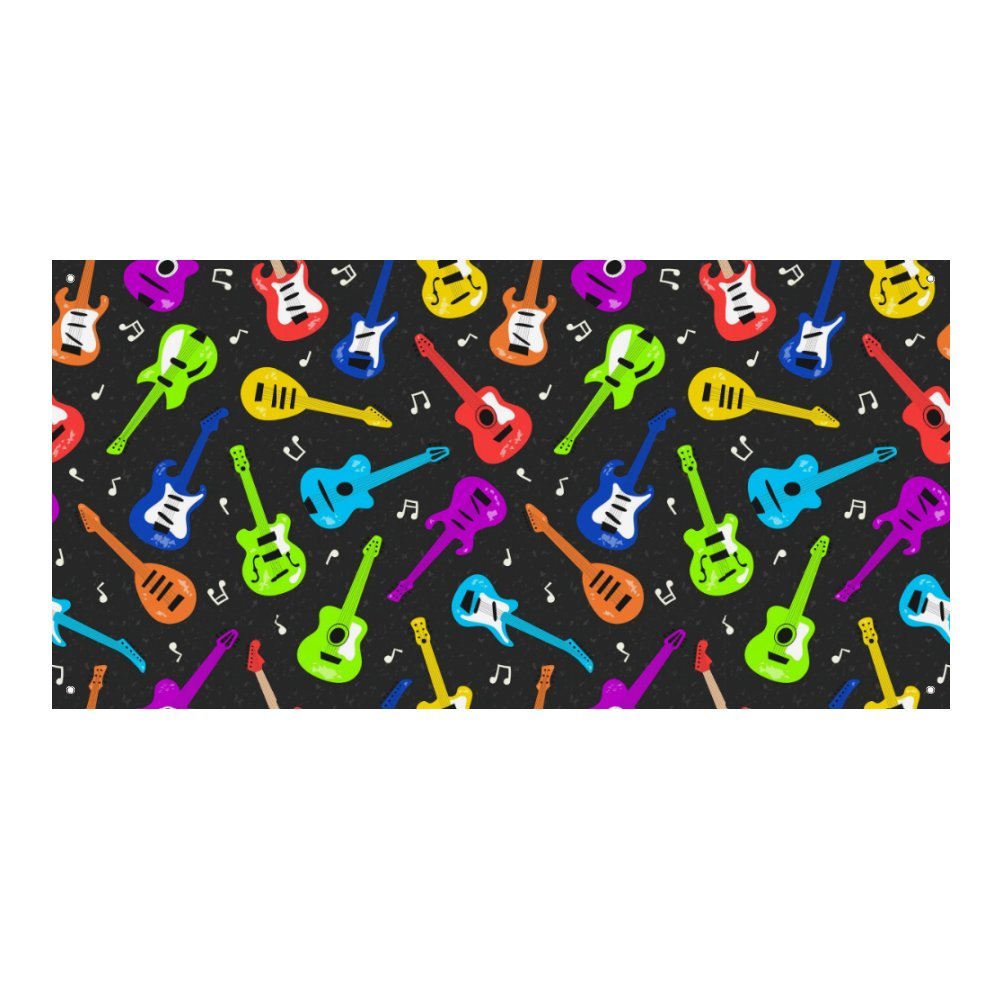 Guitar And Musical Notes Pattern Banners Flag Hanging Backdrop Sign ...